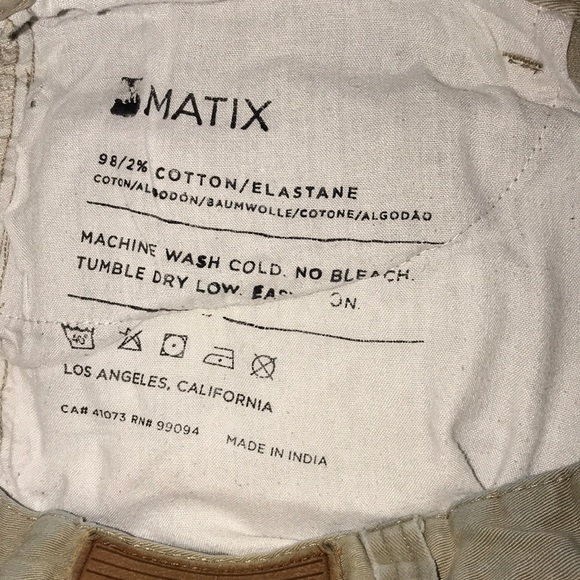 Matix | Jeans | Matix Tan Slim Straight Pants | Poshmark